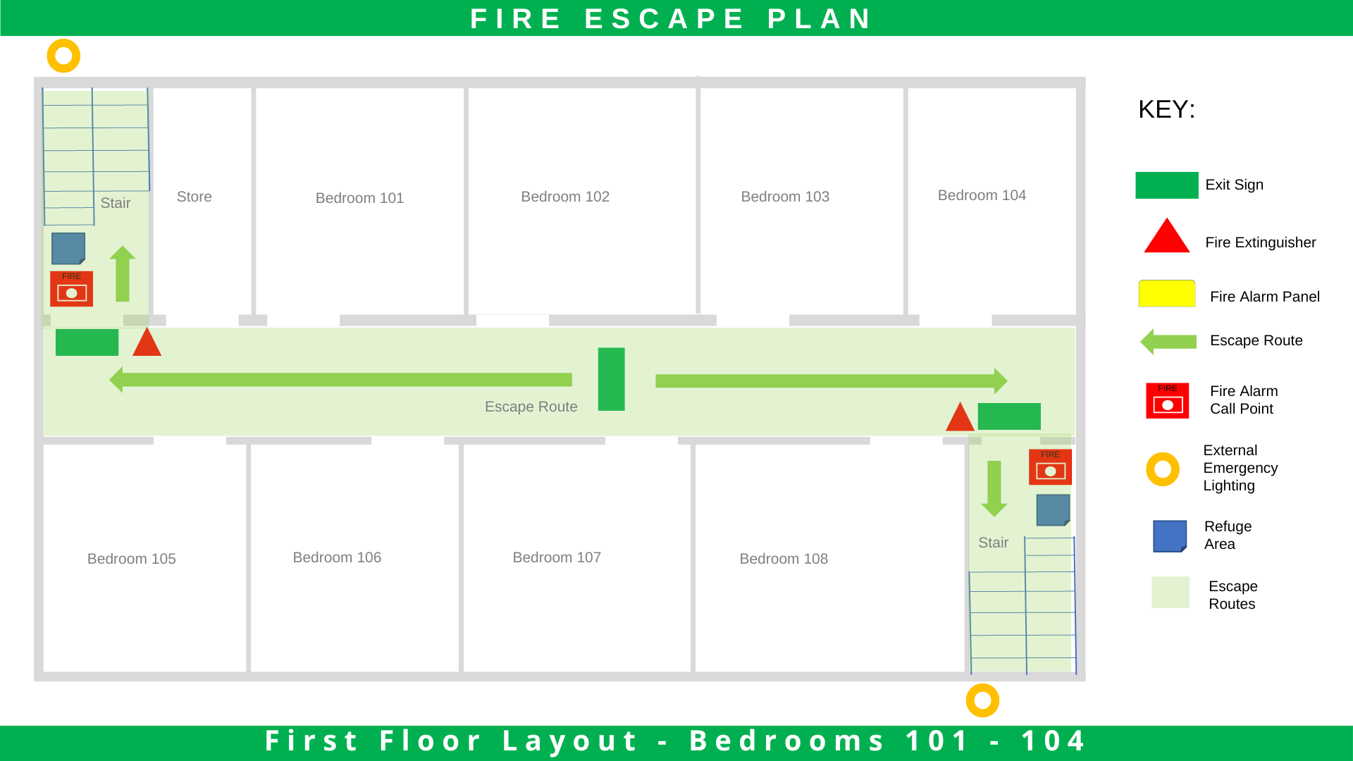 Customisable Hotel Evacuation Layout Plan